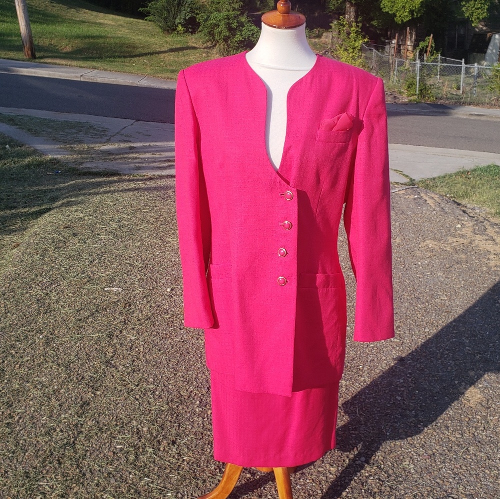 Vintage Nypd Direct Pink Lady Skirt Suit - Gem